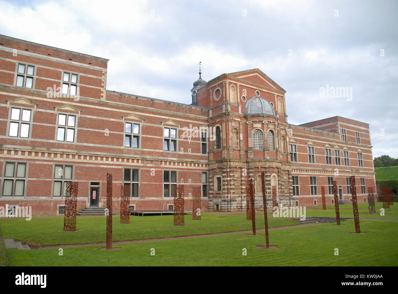 Julich, Germany - August 19, 2017: Zitadelle and sculptures of Ren Rong ...