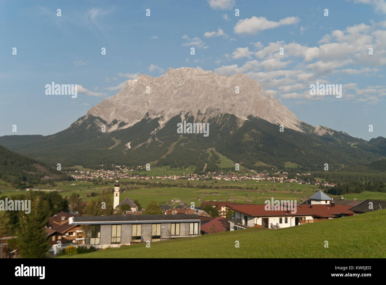 View of Zugspitze from Lermoos, Austria Stock Photo - Alamy