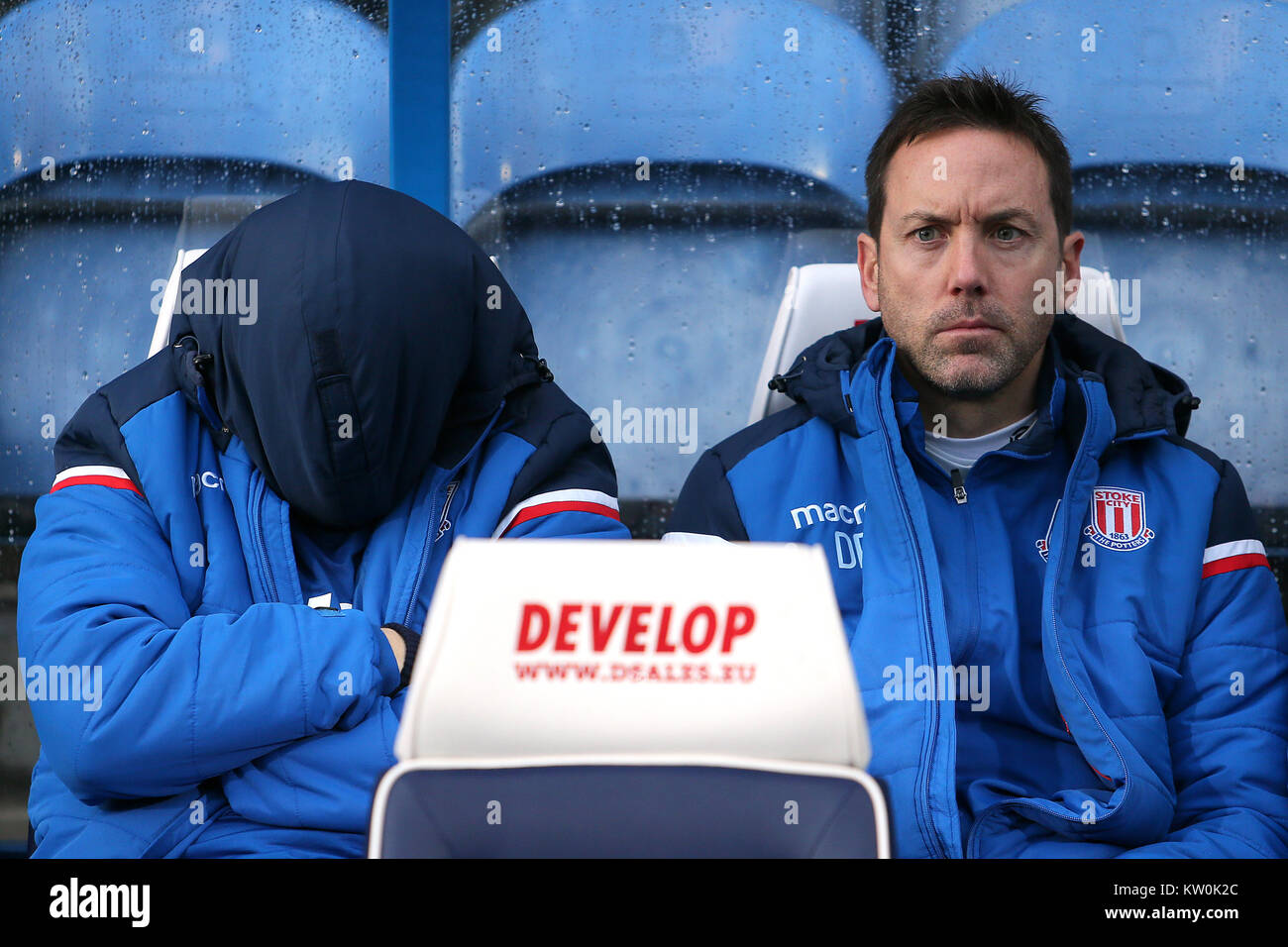 Stoke City's Charlie Adam with fitness coach Damien Roden (right Stock ...