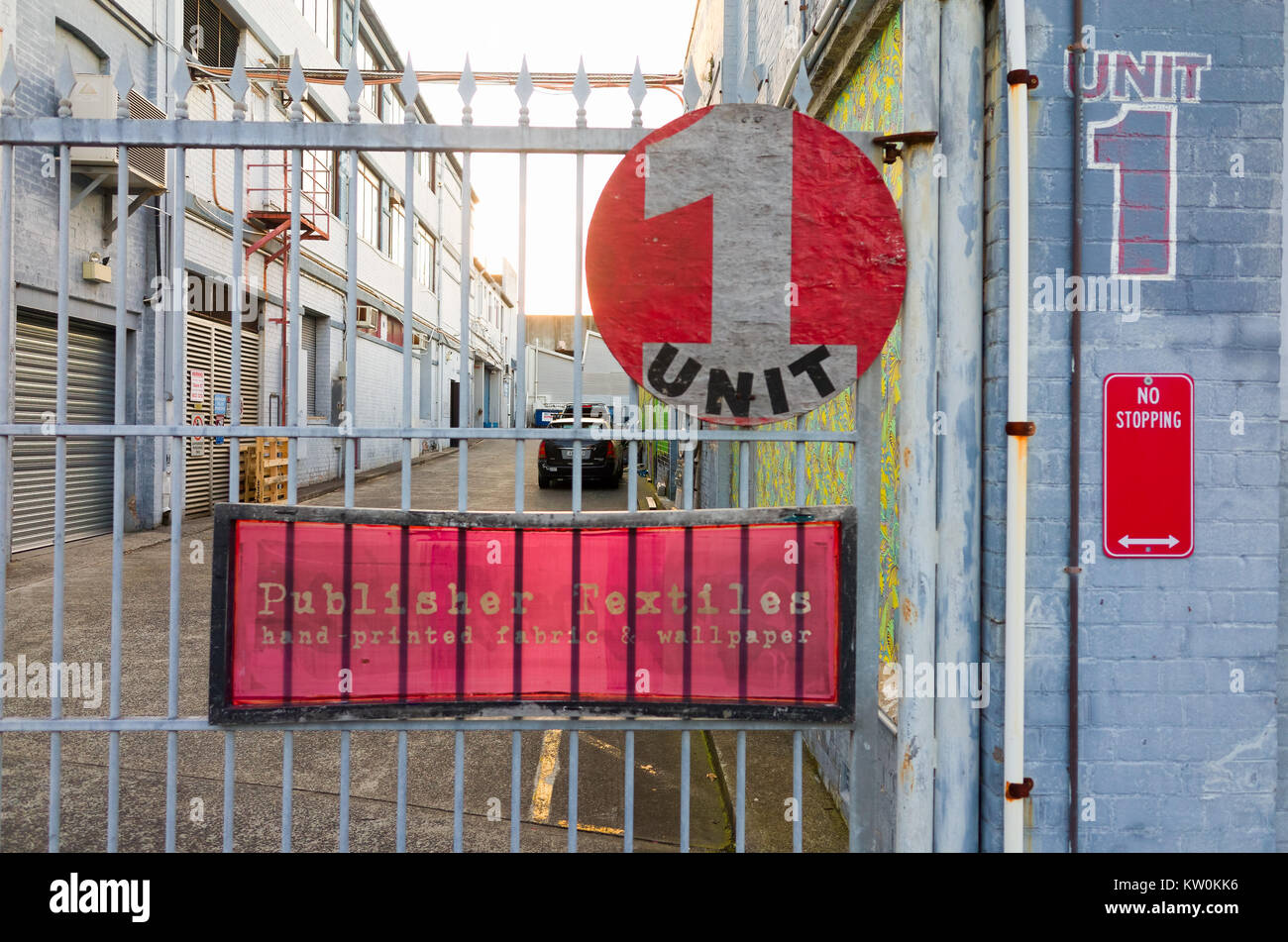Factory warehouse gate at Lilyfield, Sydney, Australia Stock Photo - Alamy