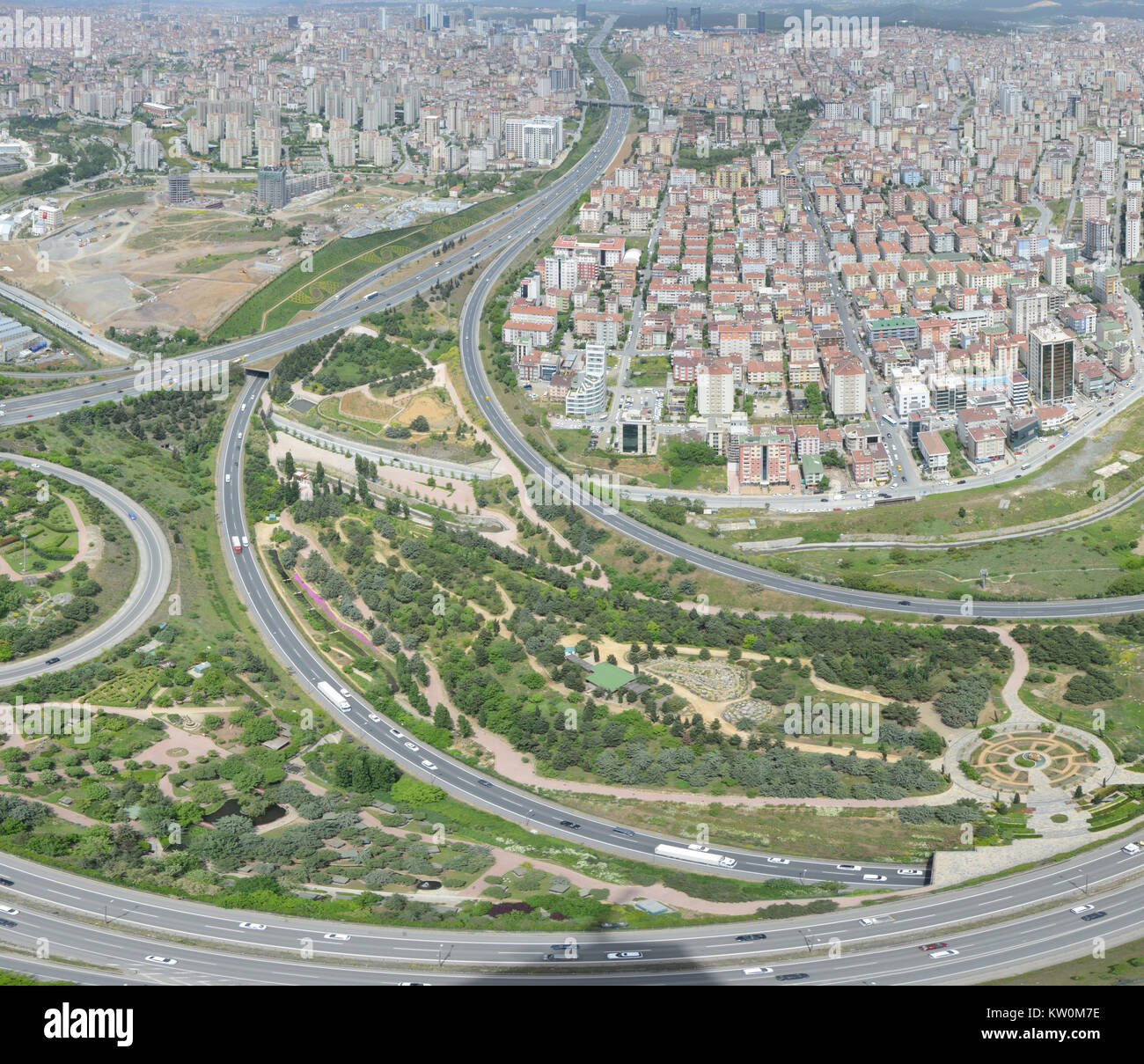 MAY 09,2017 ISTANBUL.Aerial view of Atasehir district of Istanbul ...