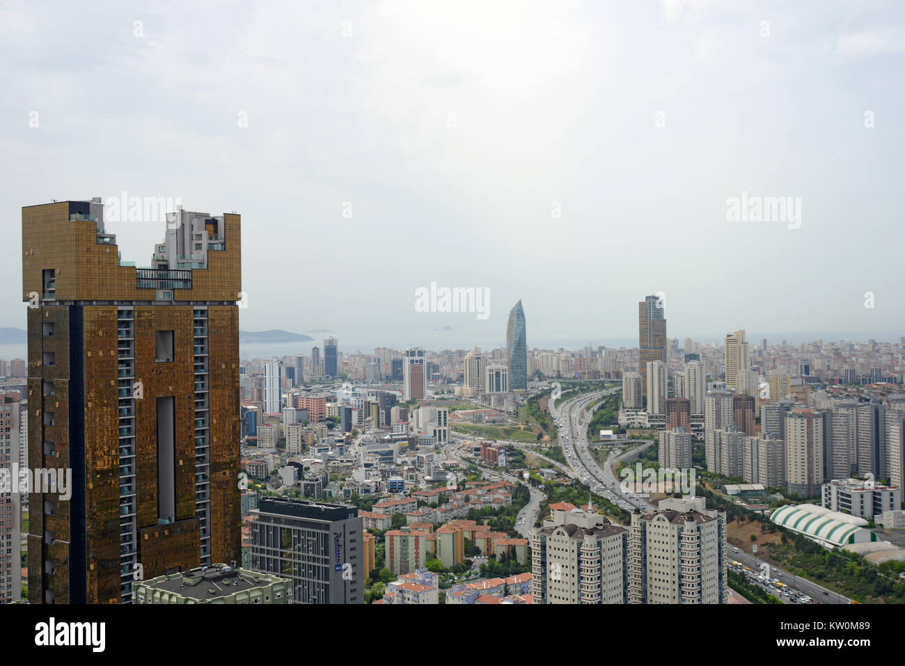 MAY 09,2017 ISTANBUL.Aerial view of Atasehir district of Istanbul ...
