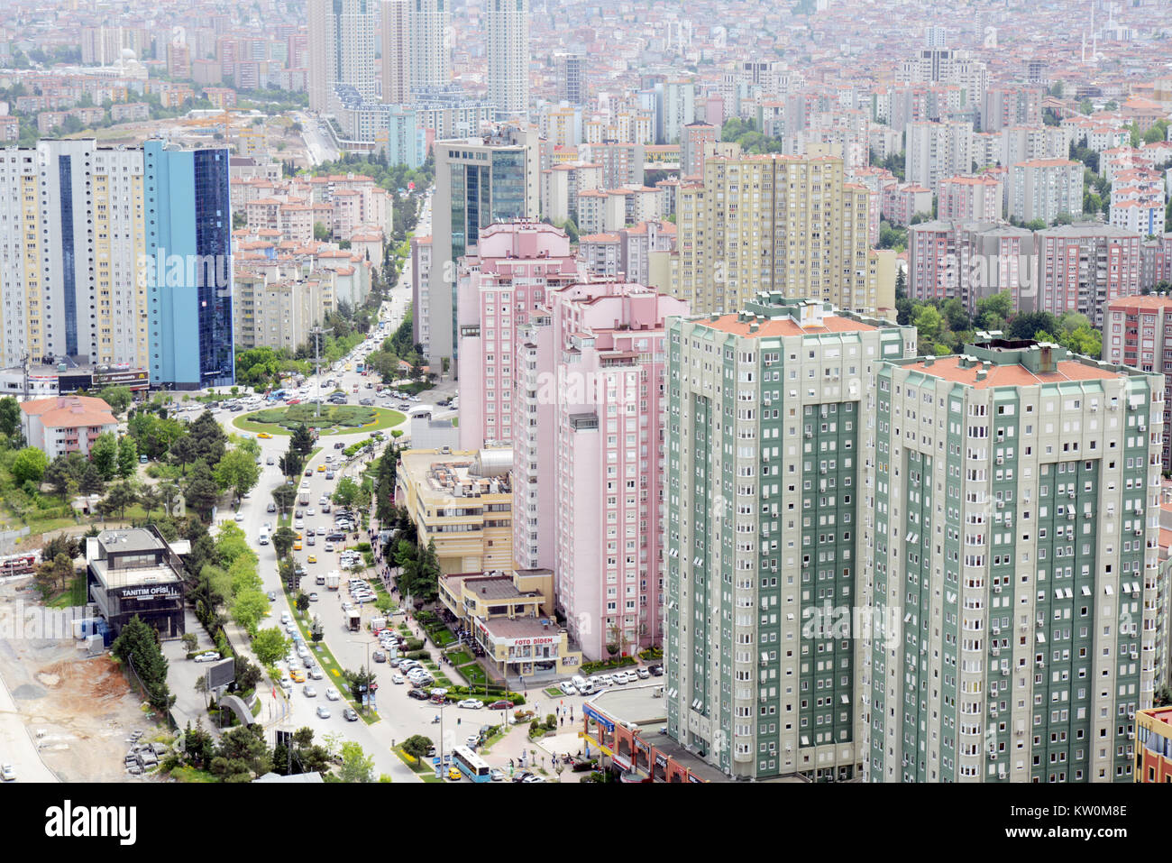MAY 09,2017 ISTANBUL.Aerial view of Atasehir district of Istanbul ...