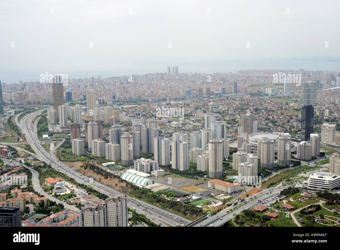 MAY 09,2017 ISTANBUL.Aerial view of Atasehir district of Istanbul ...