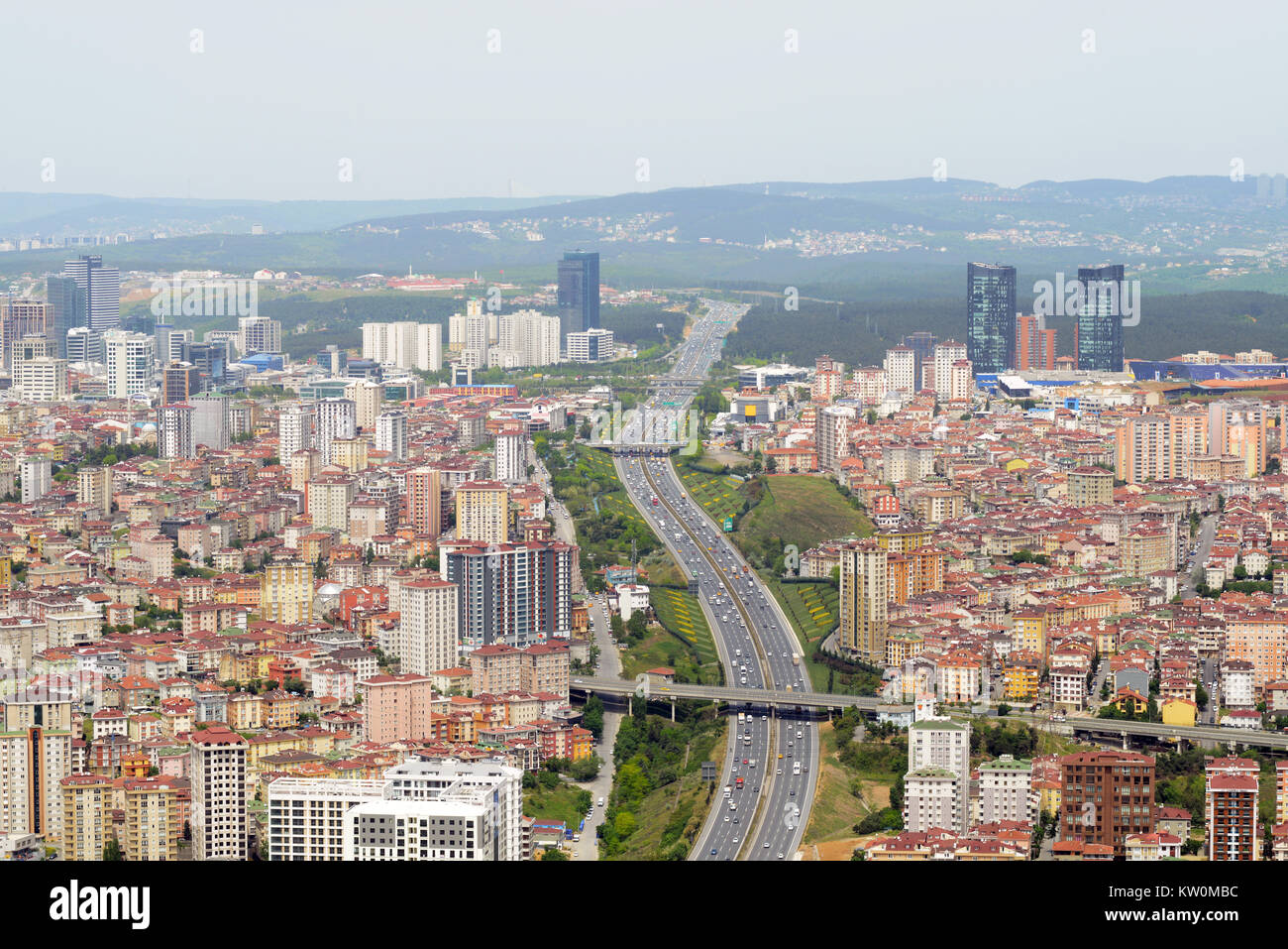 MAY 09,2017 ISTANBUL.Aerial view of Atasehir district of Istanbul ...