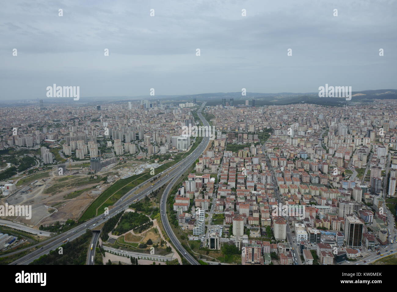 MAY 09,2017 ISTANBUL.Aerial view of Atasehir district of Istanbul ...