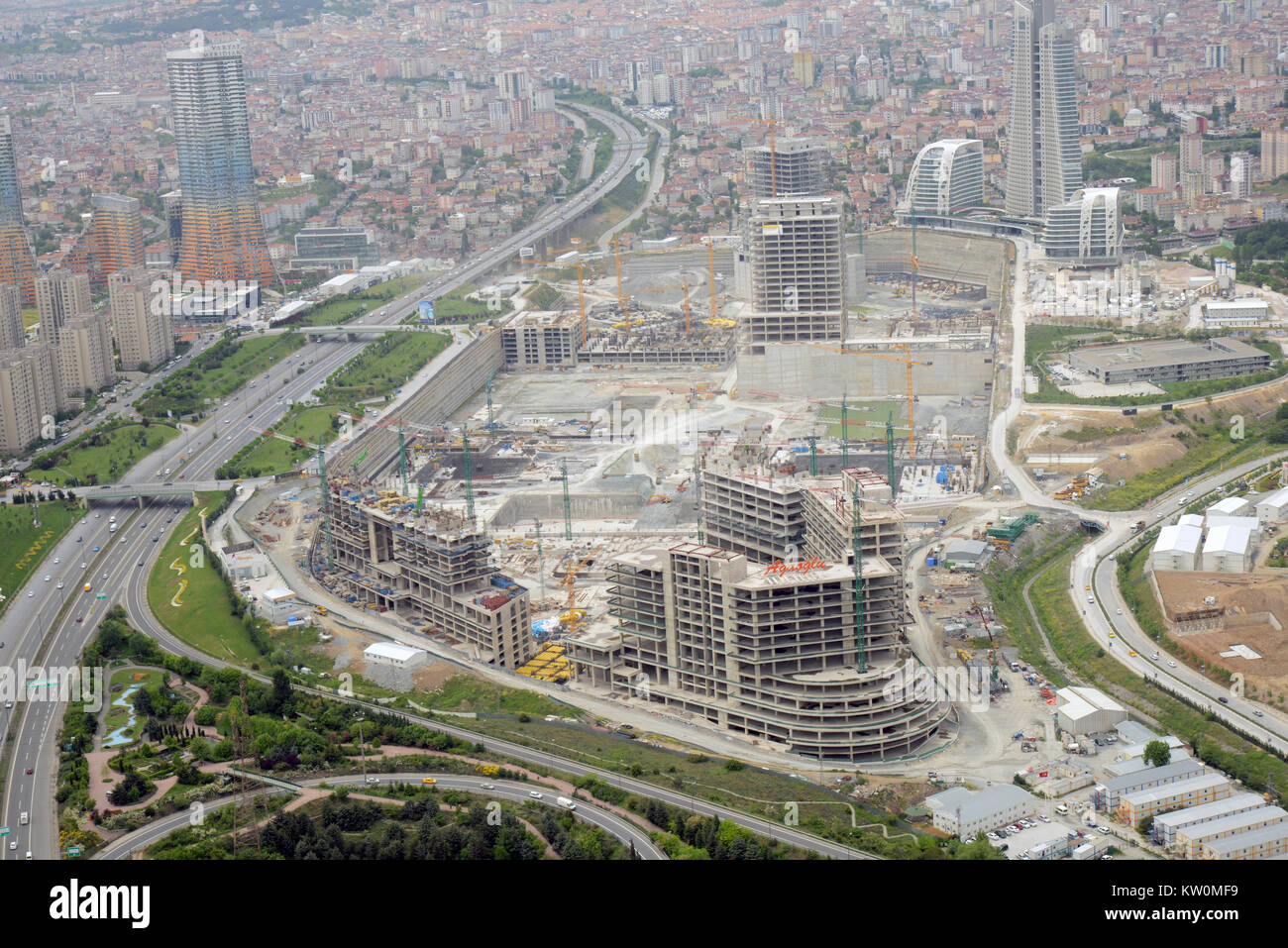 MAY 09,2017 ISTANBUL.Aerial view of Atasehir district of Istanbul ...