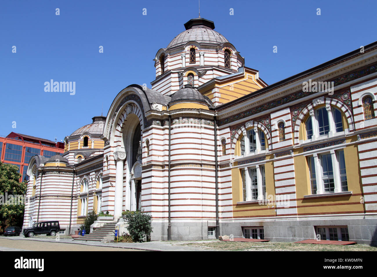 Big striped building in Sophia, Bulgaria Stock Photo - Alamy
