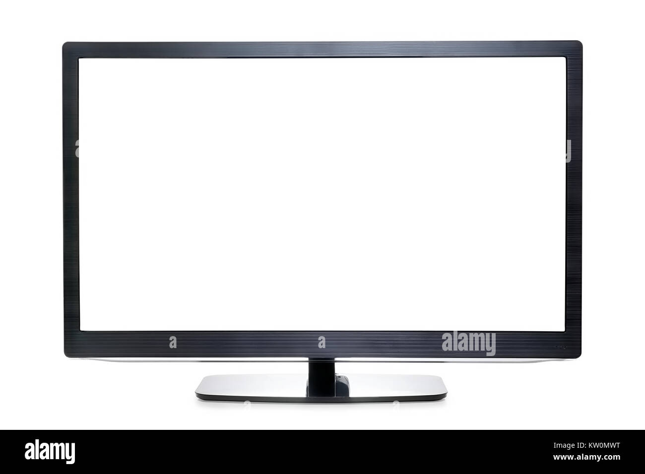 Wide screen TV or monitor isolated on white, copy space on the screen ...