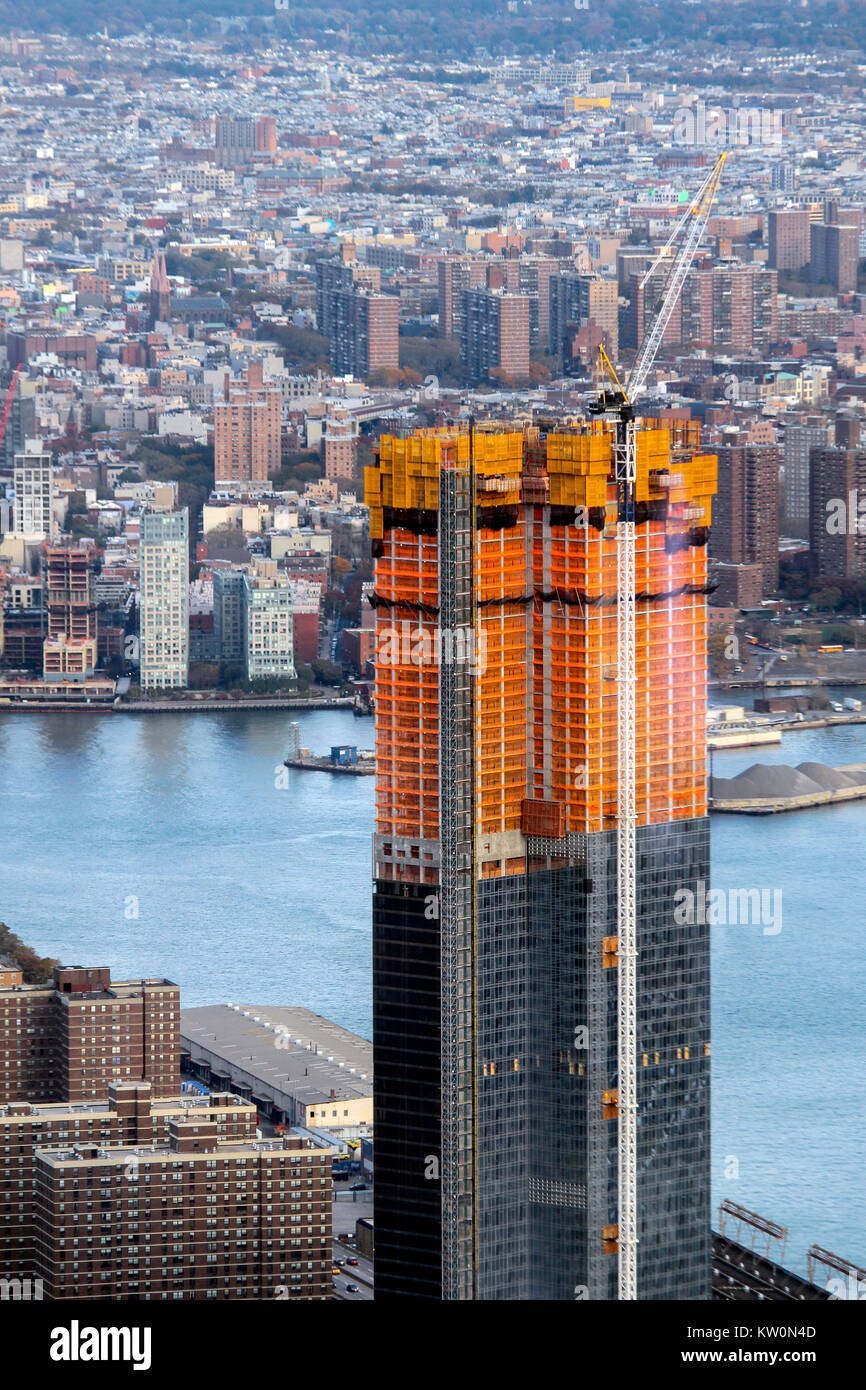A view of One Manhattan Square, a luxury condo building under ...
