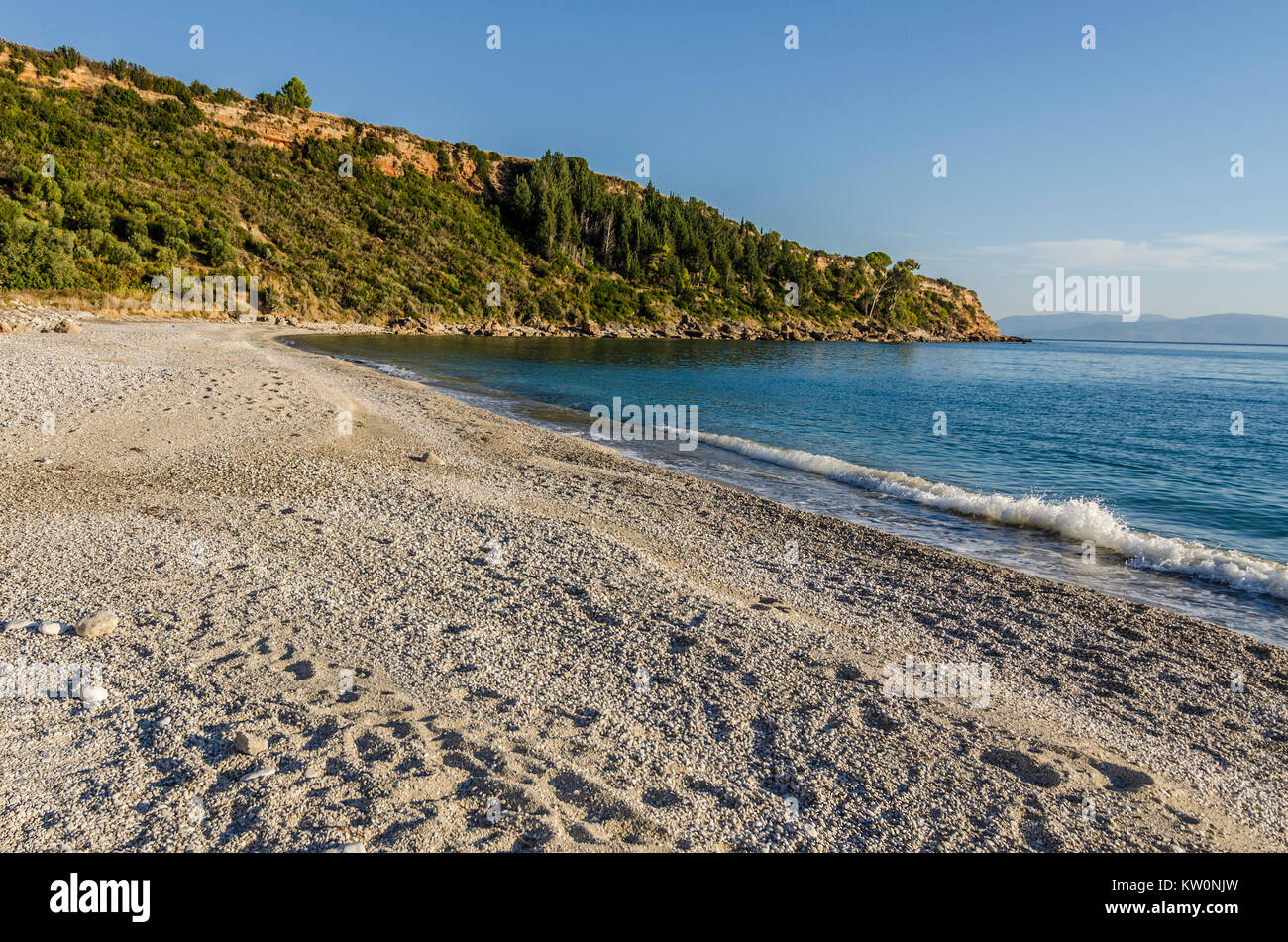 sunset on the beach of lourdata or lourdas on the island of kefalonia ...
