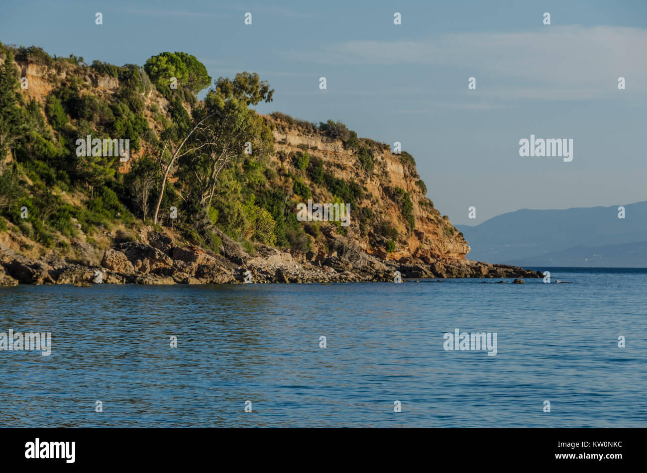 landscape of sunset the beach of lourdata island of kefalonia Stock ...