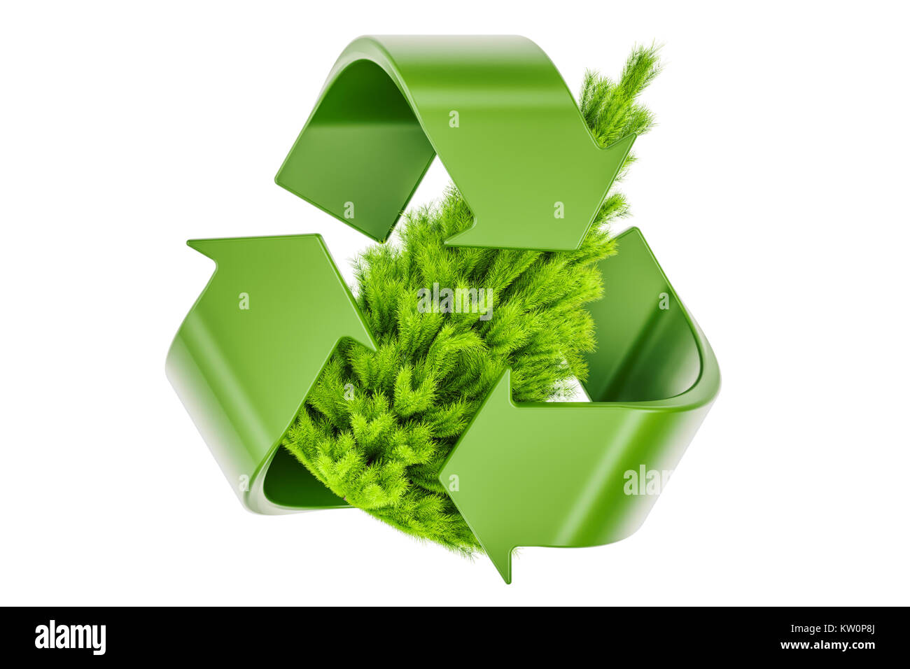 Recycle symbol with Christmas Tree. Recycle Christmas Tree concept, 3D ...