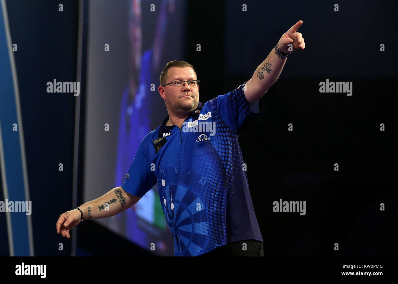 Steve West reacting during day twelve of the William Hill World Darts ...
