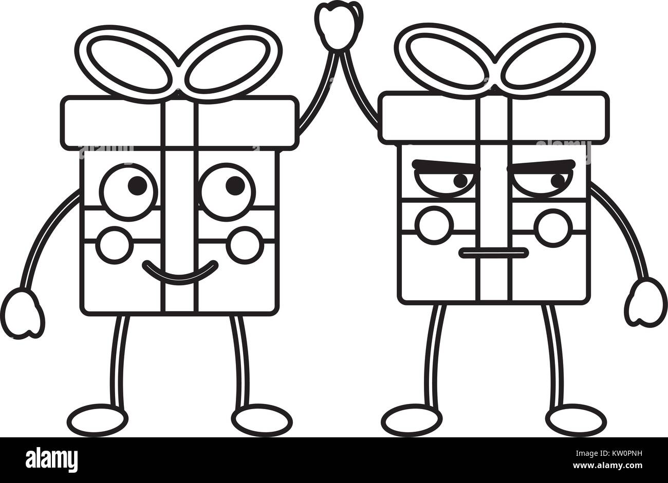 gift boxes emoji icon image vector illustration design black line Stock ...