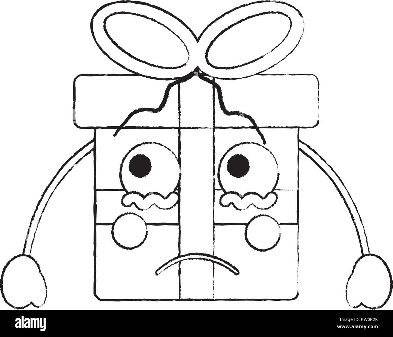 gift box sad crying emoji icon image vector illustration design Stock ...