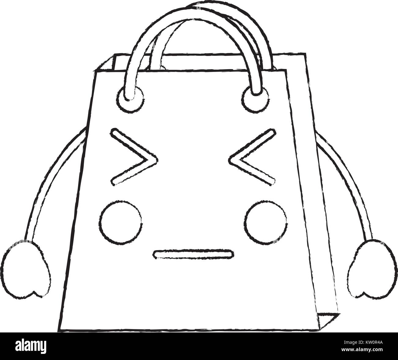 shopping bag sad emoji icon image vector illustration design Stock ...