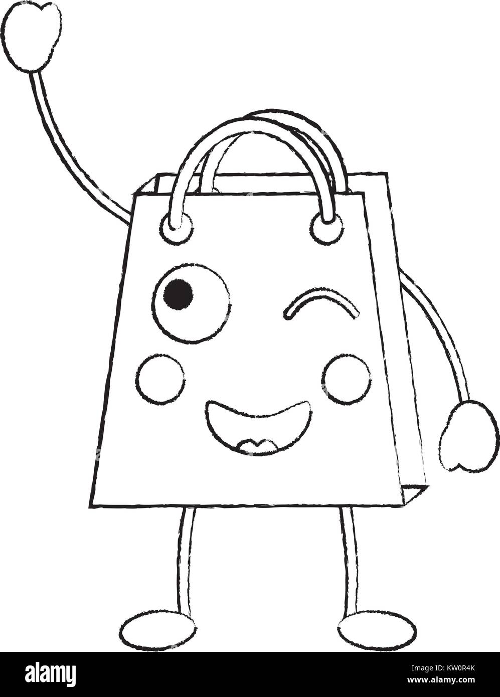 shopping bag happy emoji icon image vector illustration design Stock ...