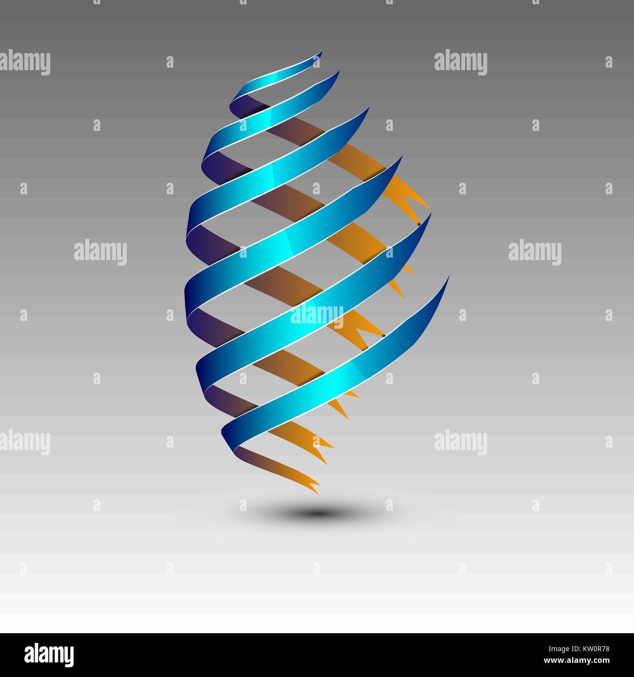 The vector concept 3D logo design.Spiral ribbons Stock Vector Image ...