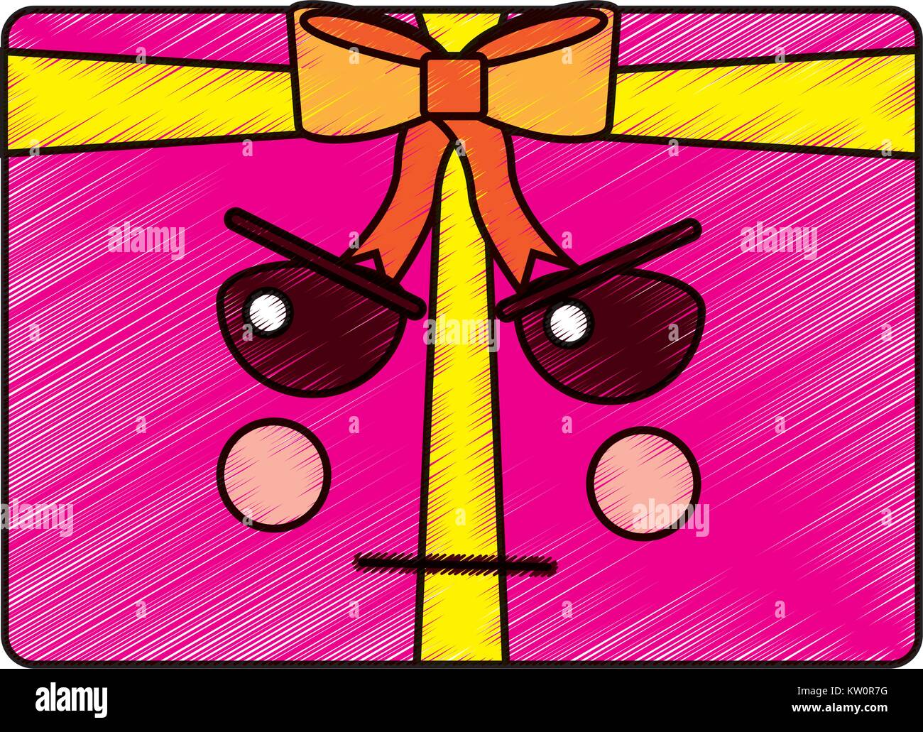 gift box angry emoji icon image vector illustration design Stock Vector ...