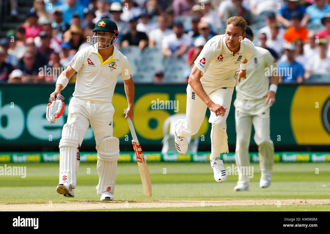 England's Stuart Broad bowls during day four of the Ashes Test match at ...