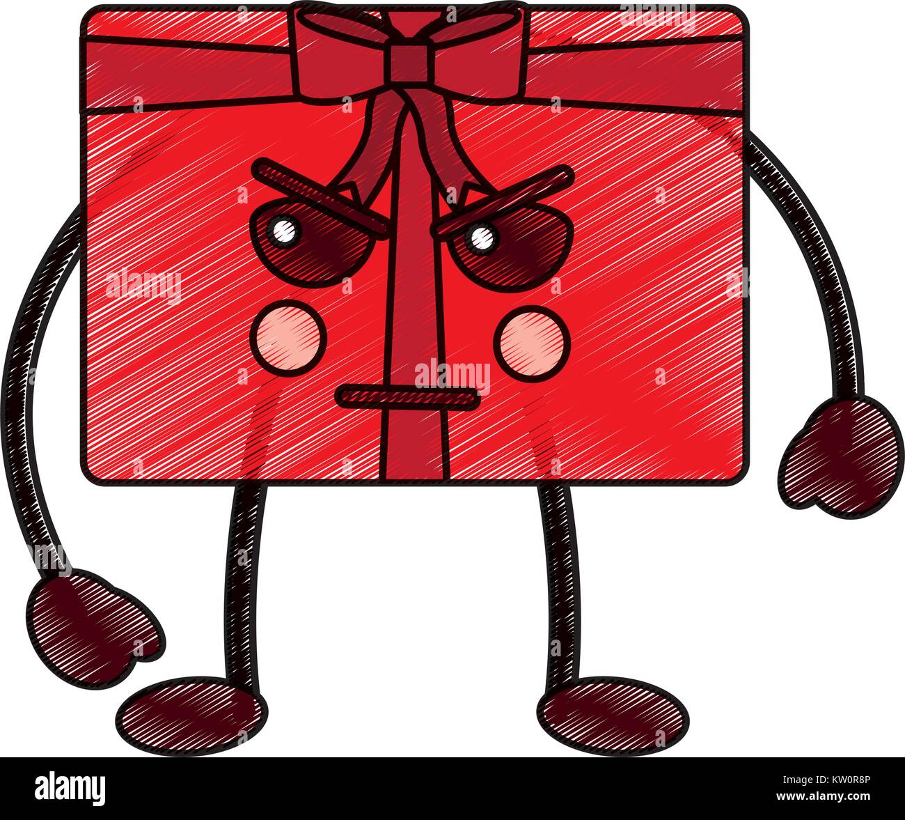 gift box angry emoji icon image vector illustration design Stock Vector ...