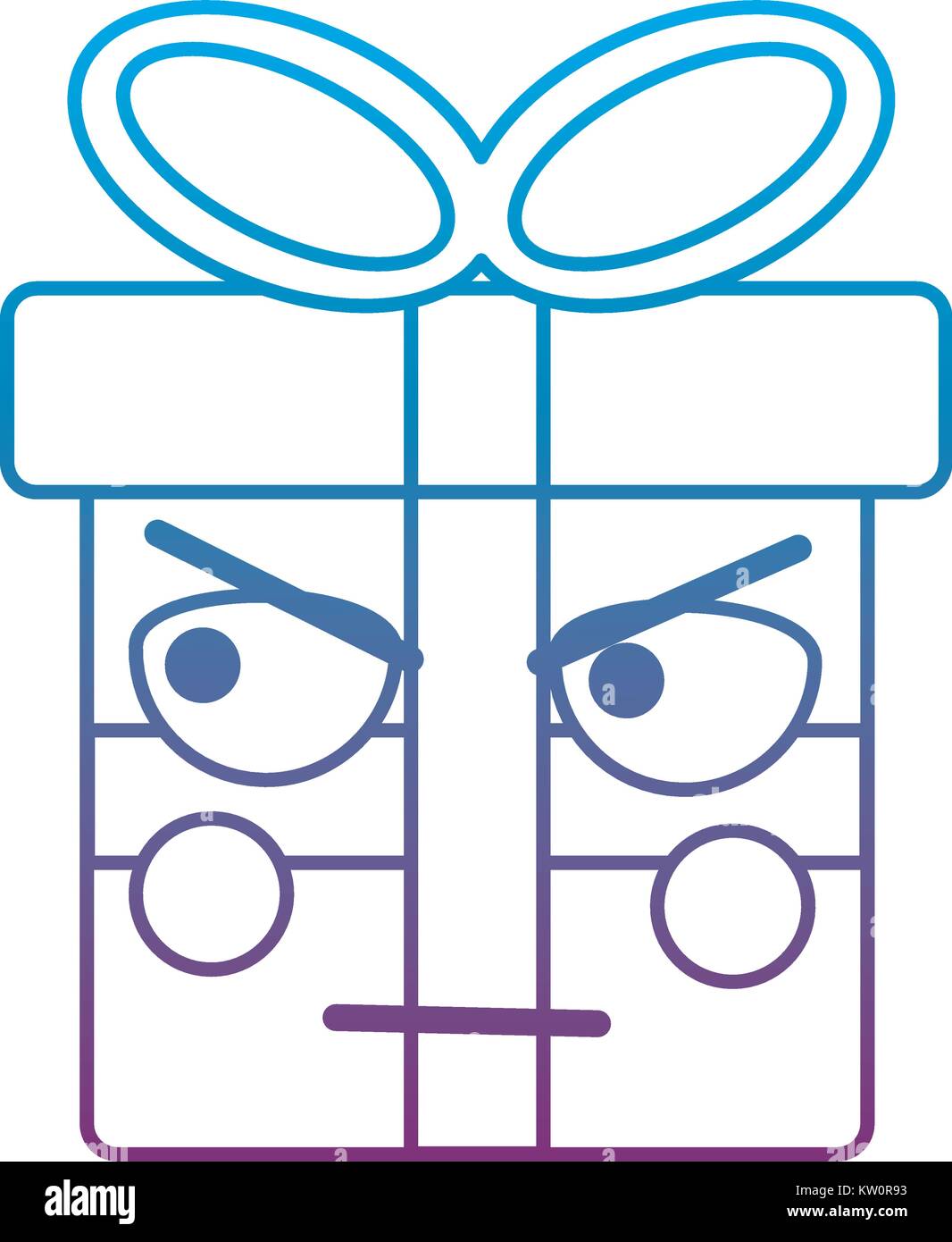 gift box angry side eye emoji icon image vector illustration design ...