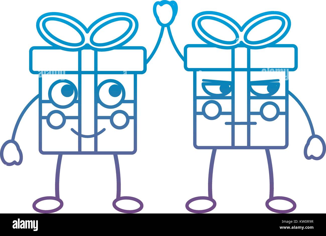 gift boxes emoji icon image vector illustration design blue to purple ...