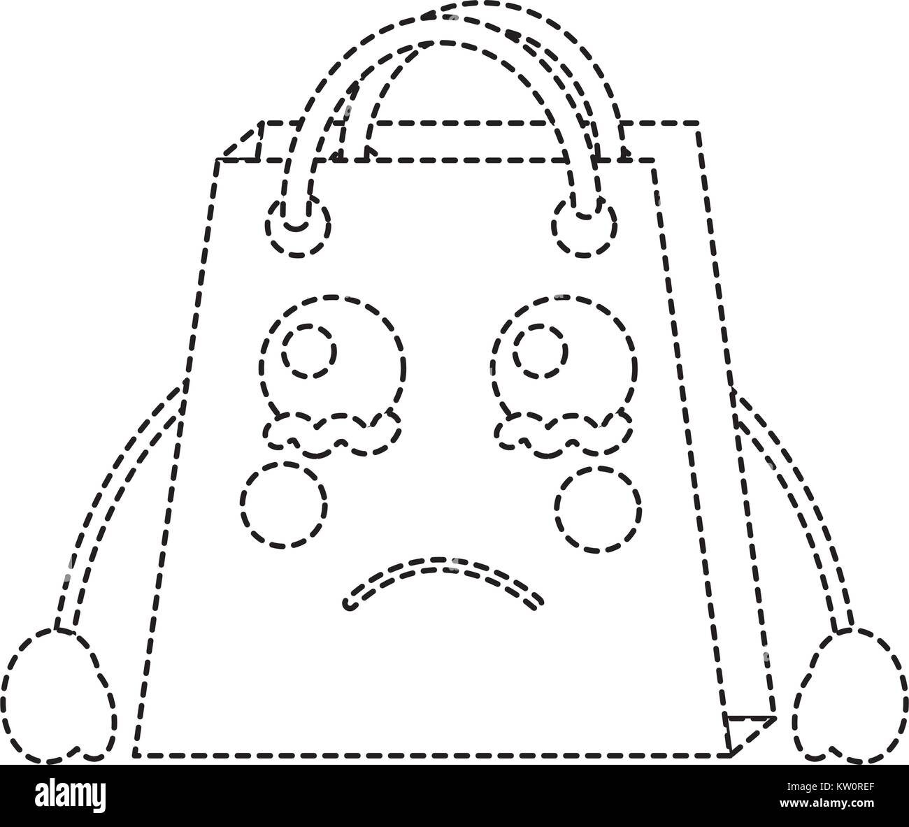 shopping bag sad emoji icon image vector illustration design black ...