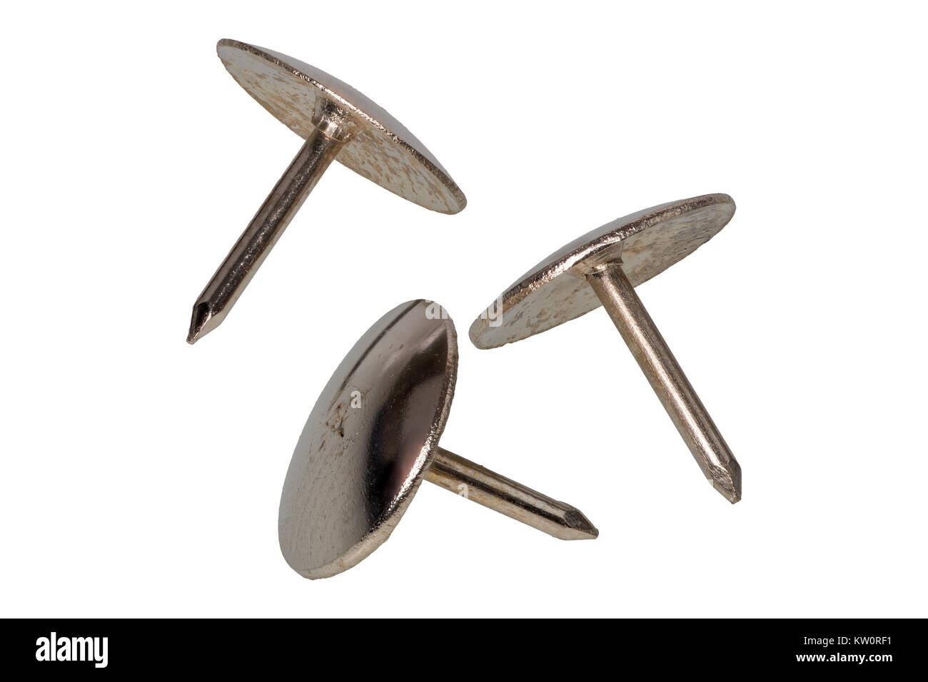 Group of metal thumb tacks isolated on a white background Stock Photo ...
