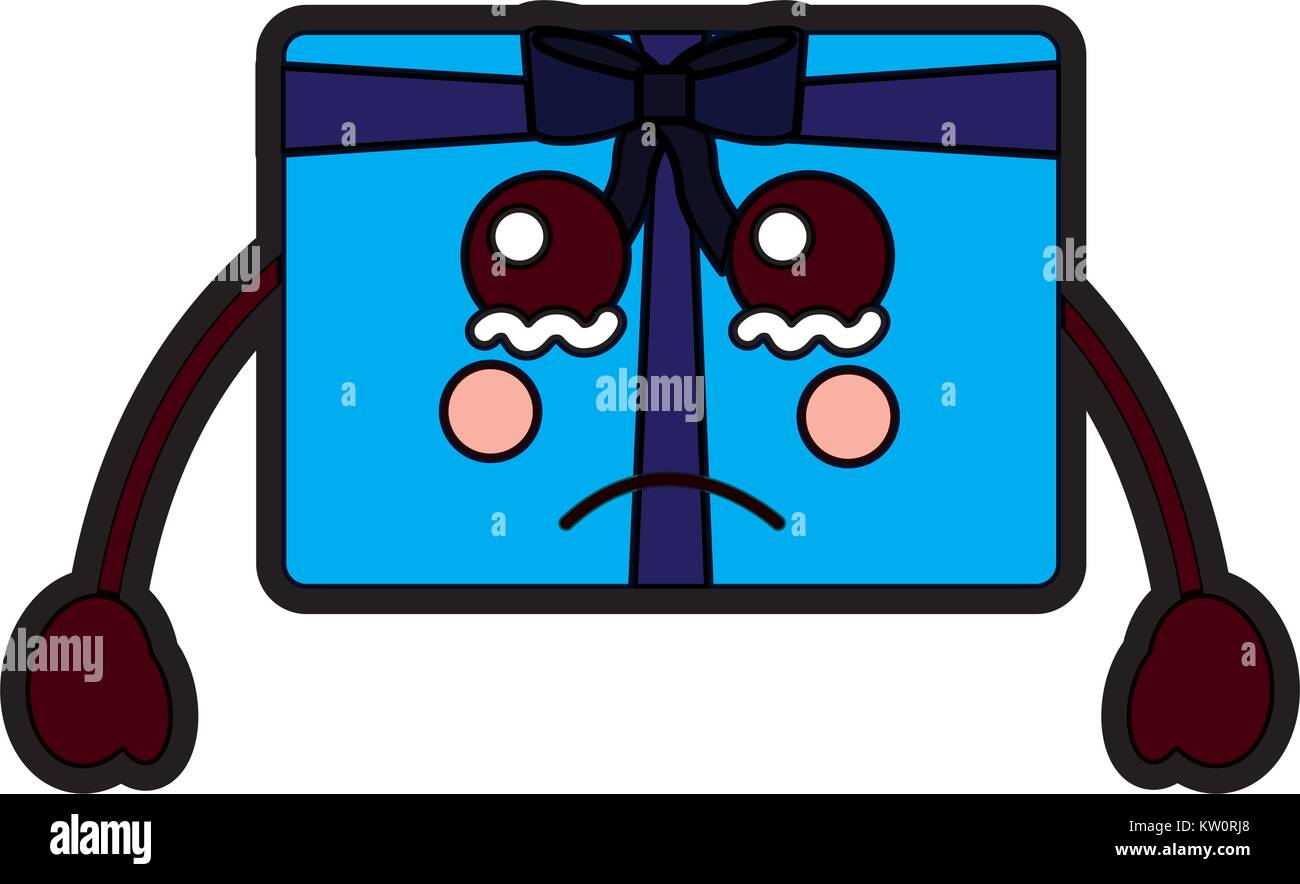 gift box sad crying emoji icon image Stock Vector Image & Art - Alamy