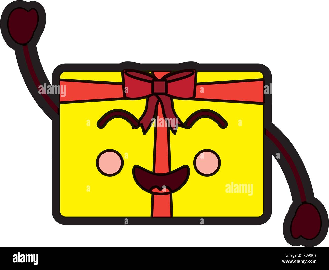 Gift box happy emoji Stock Vector Images - Alamy