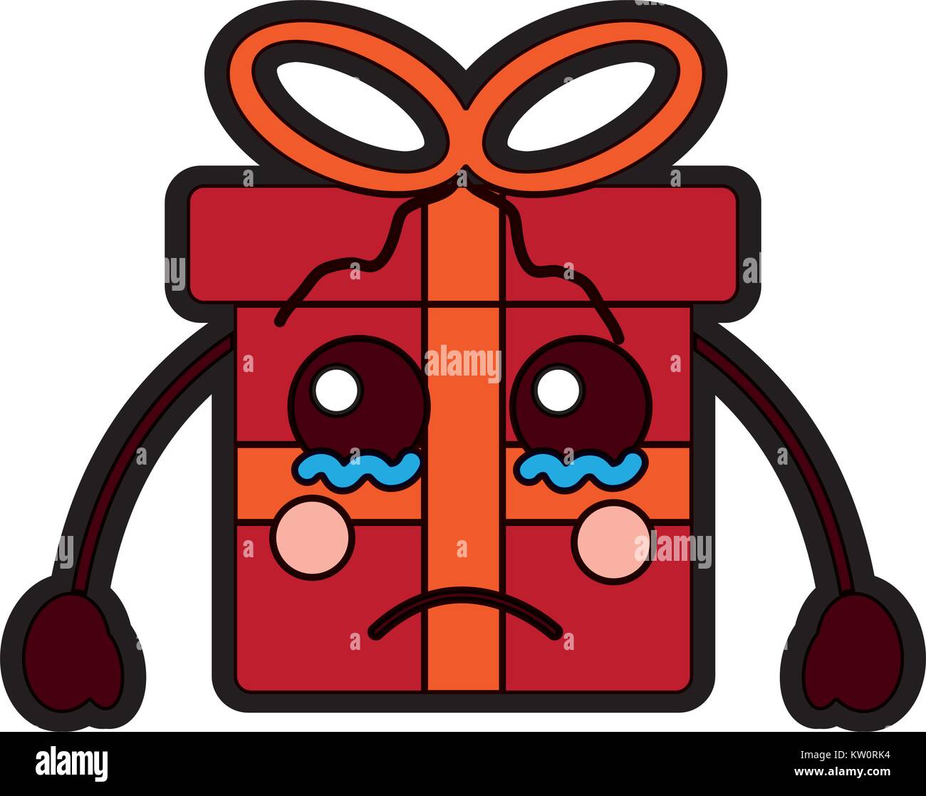 gift box sad crying emoji icon image vector illustration design Stock ...
