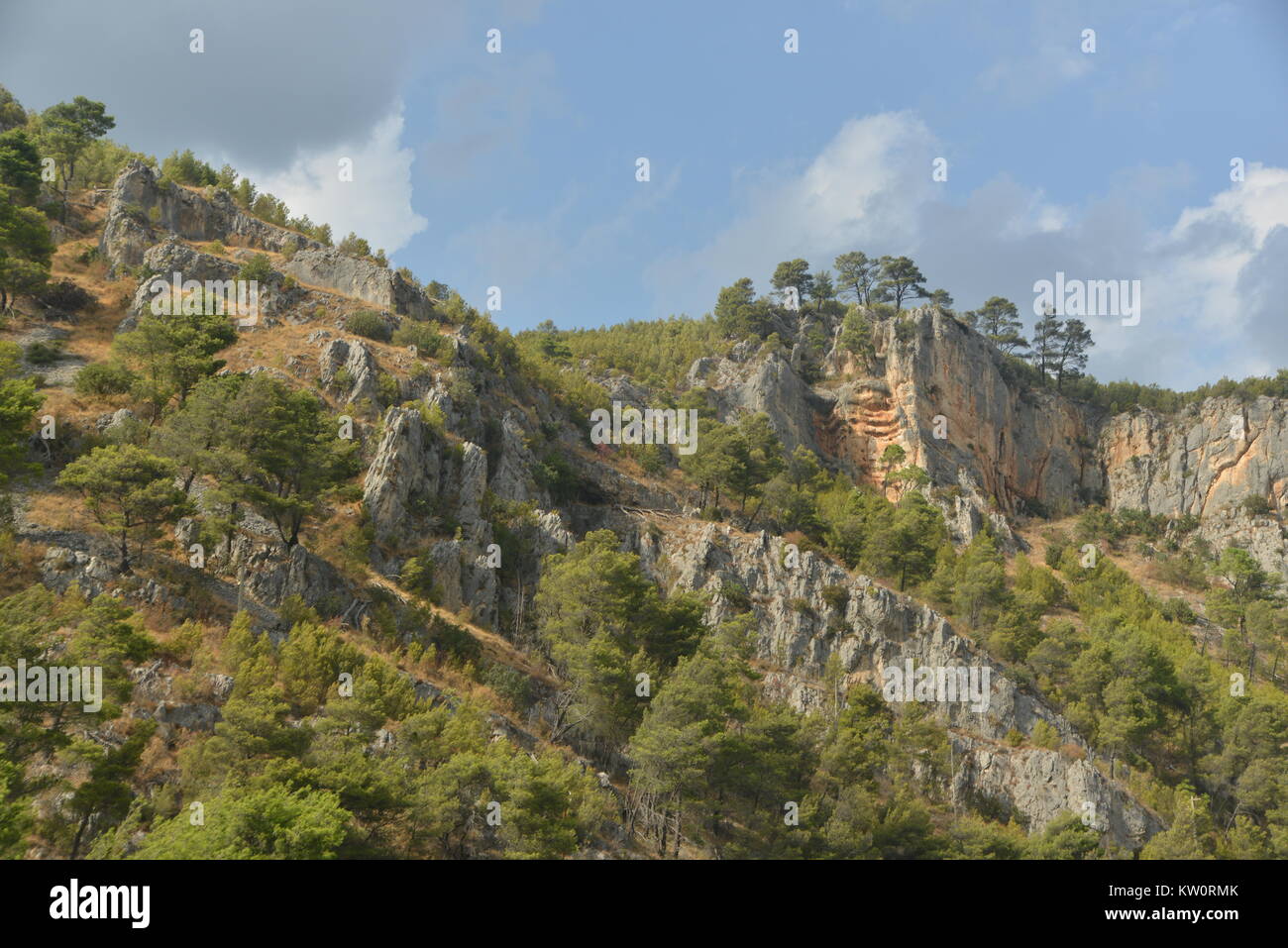Limestone cliffs along the road to Krka Falls in Croatia Stock Photo ...