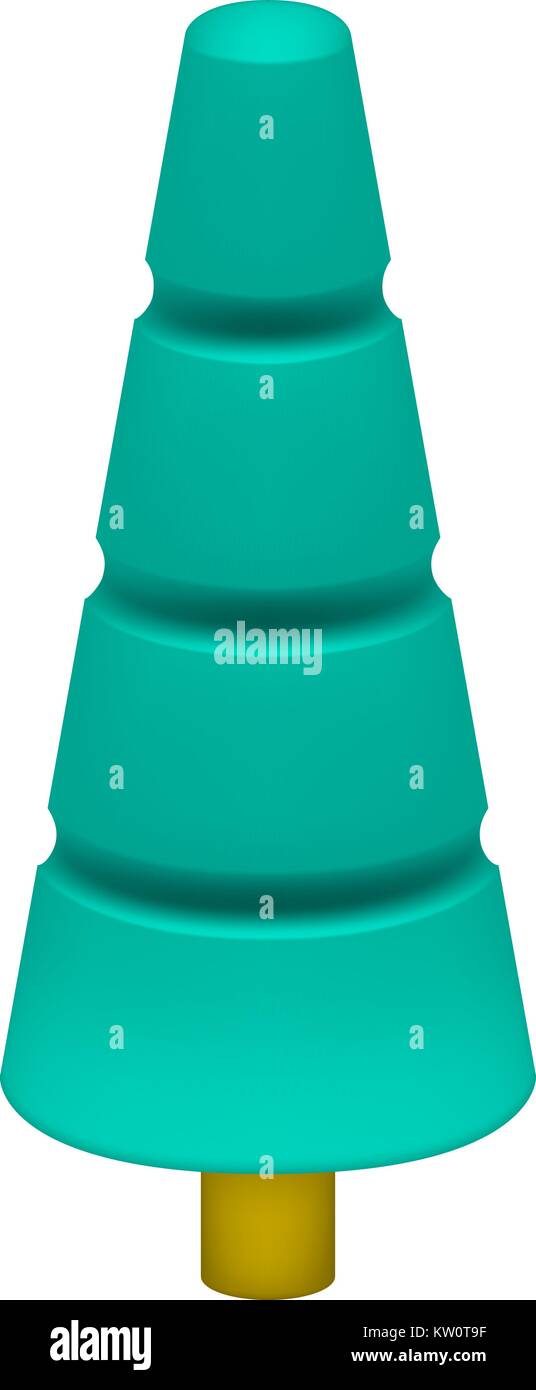 Cyan tree in plastic design on white background Stock Vector Image ...