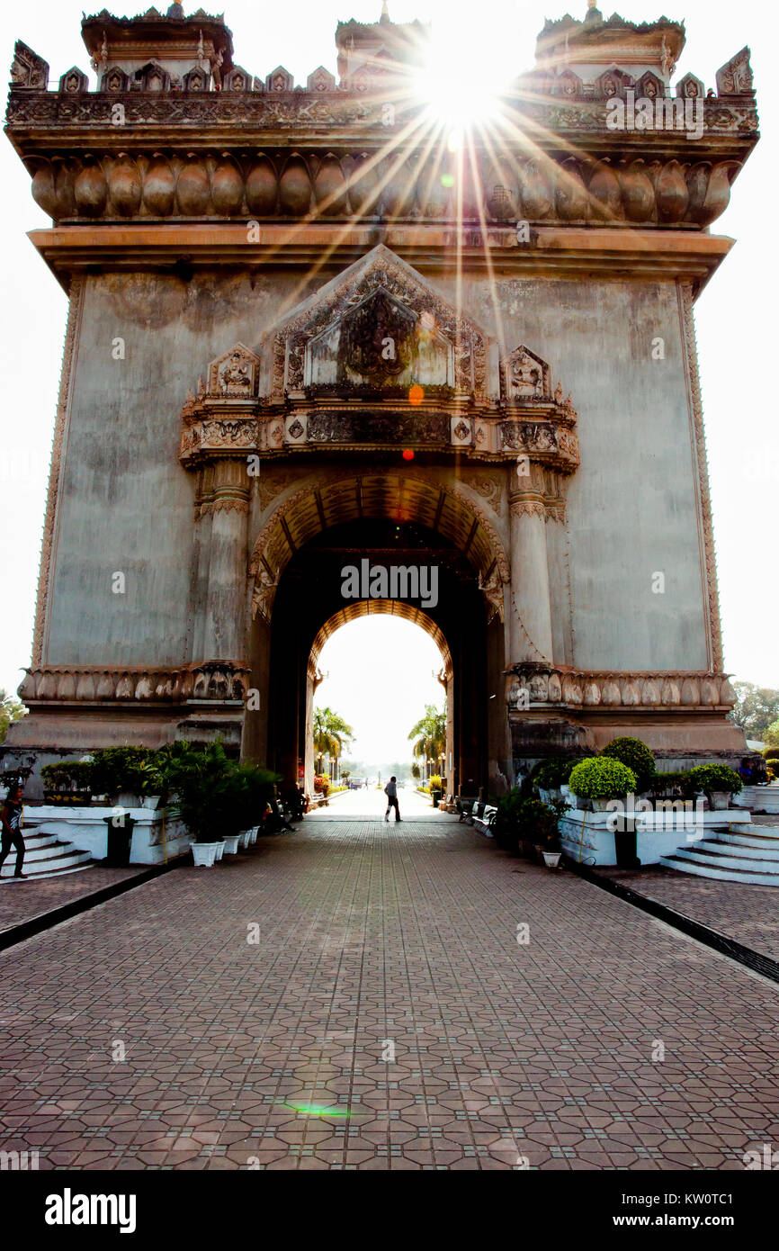 Patuxai War Monument - Vientiane - Laos Stock Photo - Alamy