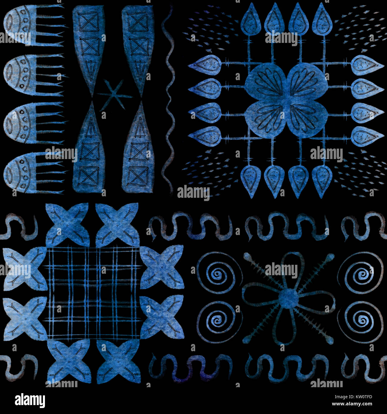 African tribal aborigines painting. Geometric patterns. Seamless ...