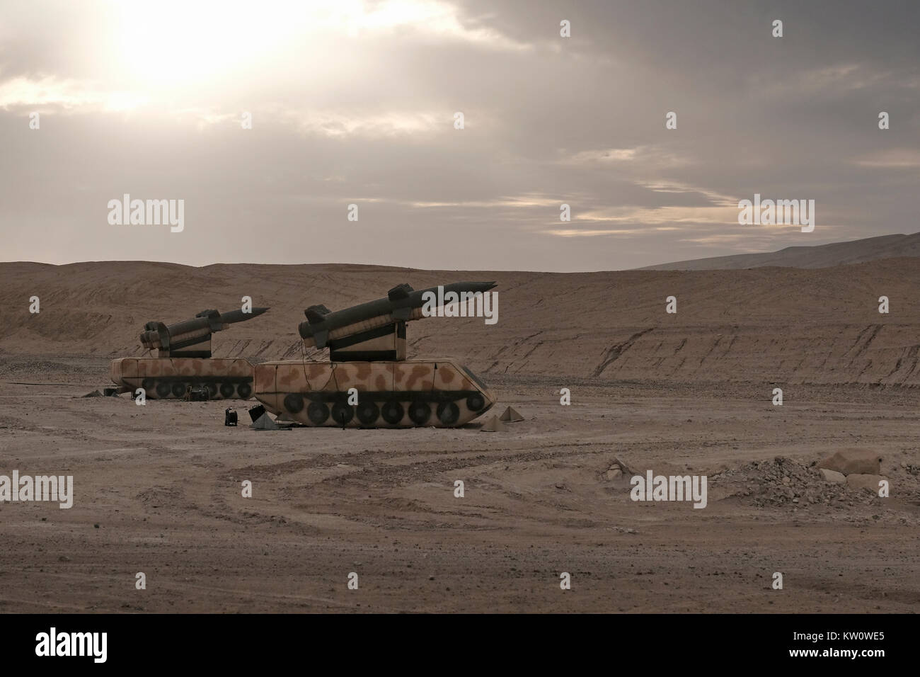 Inflatable decoy imitates missile launching system deployed in the ...