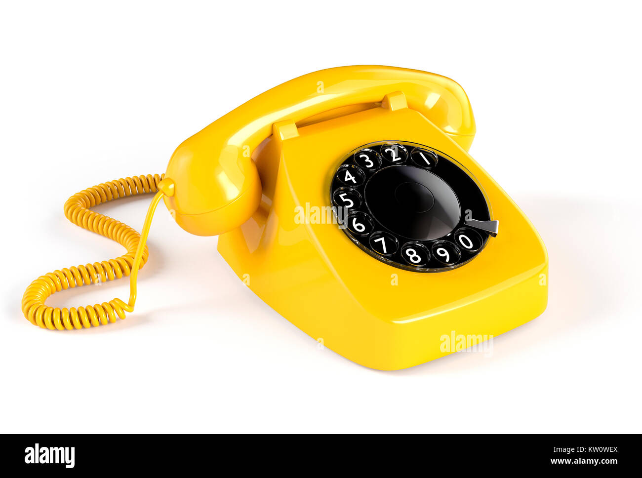 Old Fashioned Yellow Rotary Telephone High Resolution Stock Photography ...