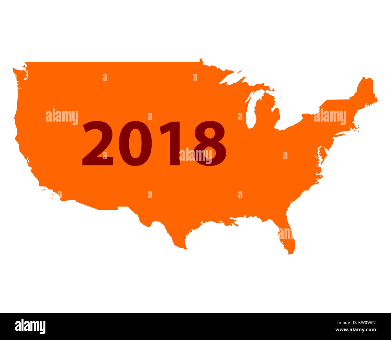 Map of Usa 2018 Stock Photo - Alamy