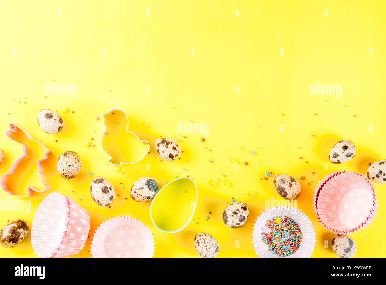 Sweet baking concept for Easter, cooking background with baking - with ...