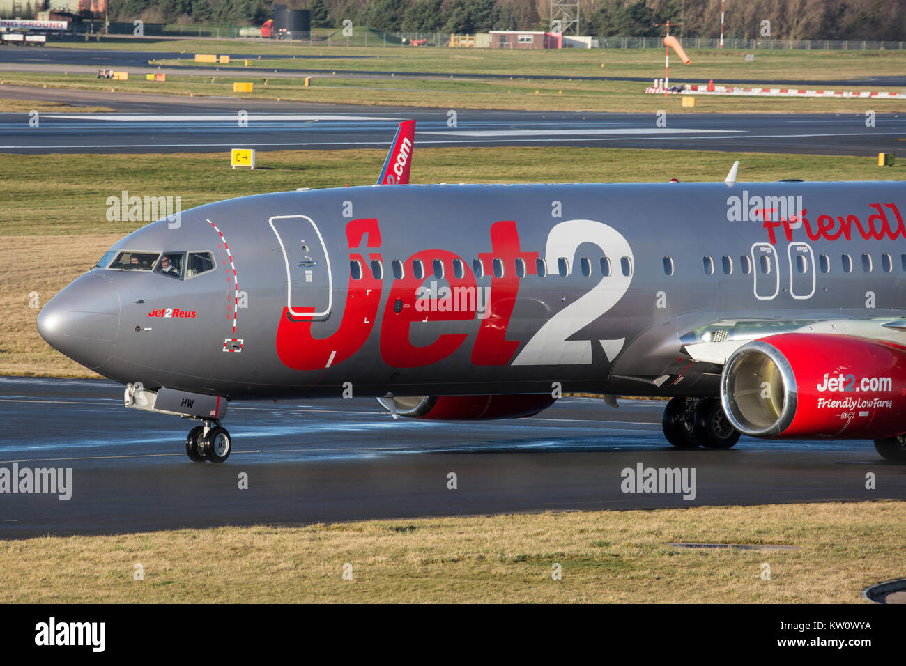 Jet2 Airways Boeing 737-800 aircraft taxying at Birmingham ...