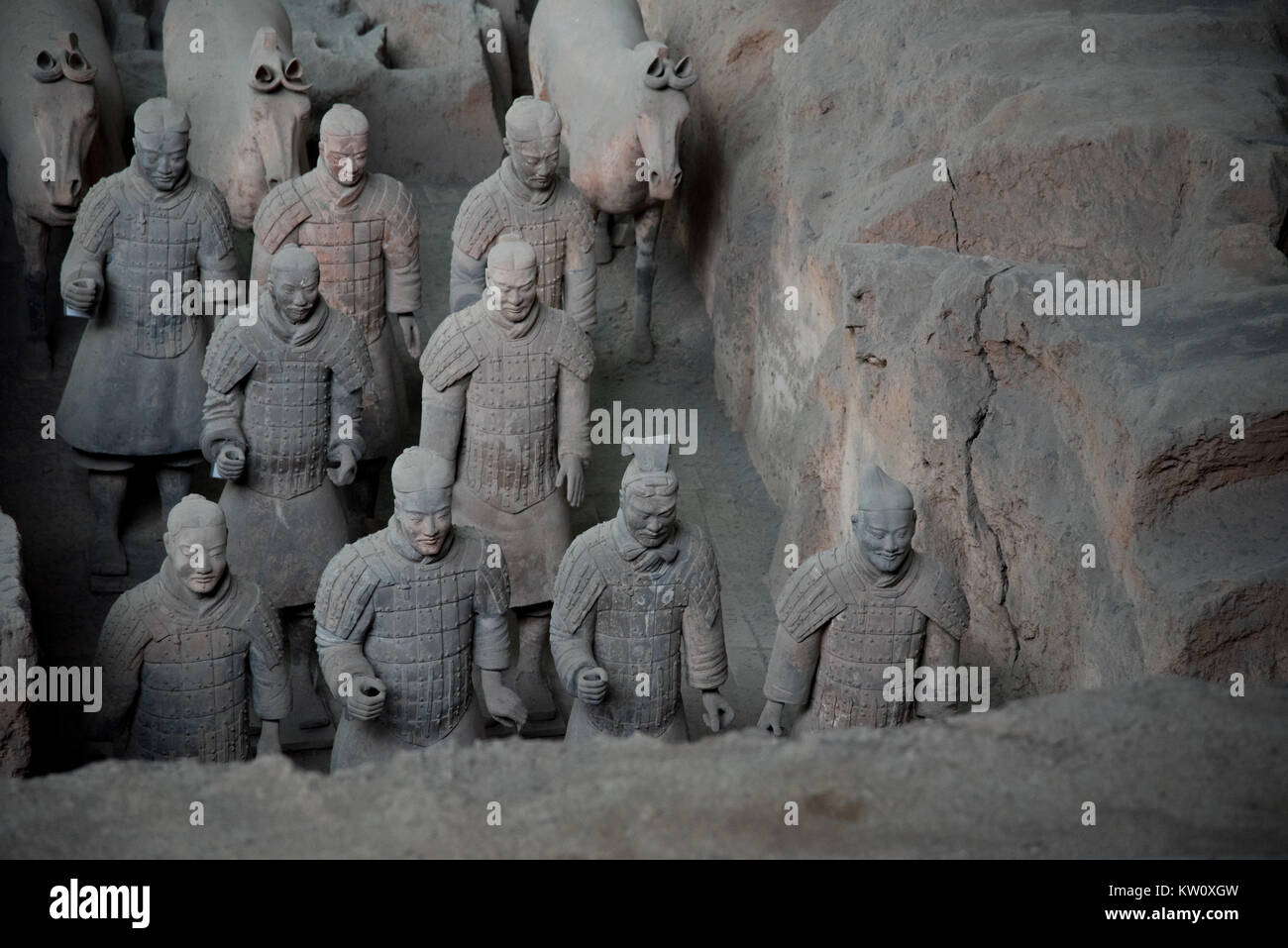 The Qin Tomb Terracotta Warriors and Horses, Xi'an, China Stock Photo ...