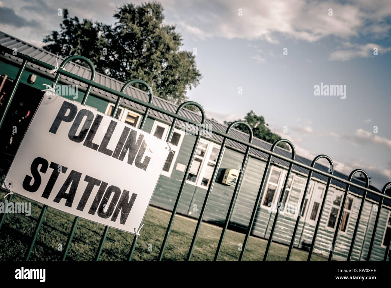 Polling station signs - General Election Polling Station Stock Photo ...