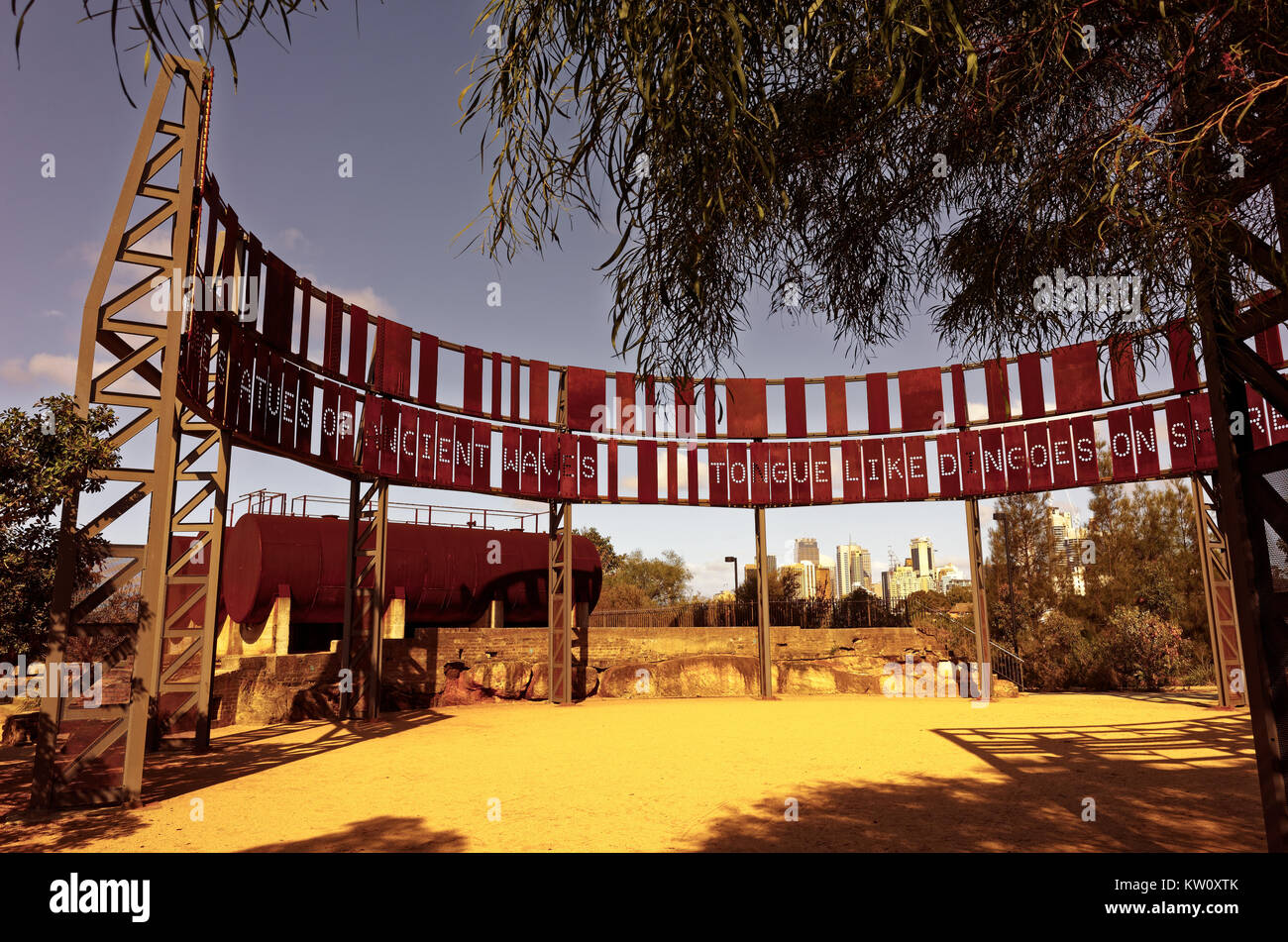 Metal Artwork Sculpture with Poetry located at Ballast Point Park in ...