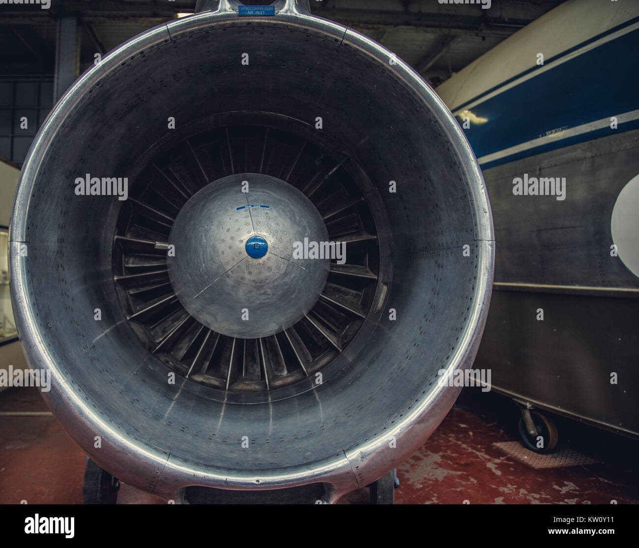Jet engine turbine airplane Stock Photo - Alamy