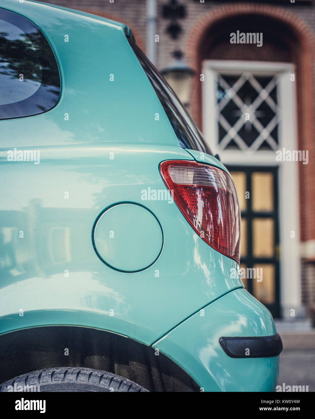 Back of azure car Stock Photo - Alamy