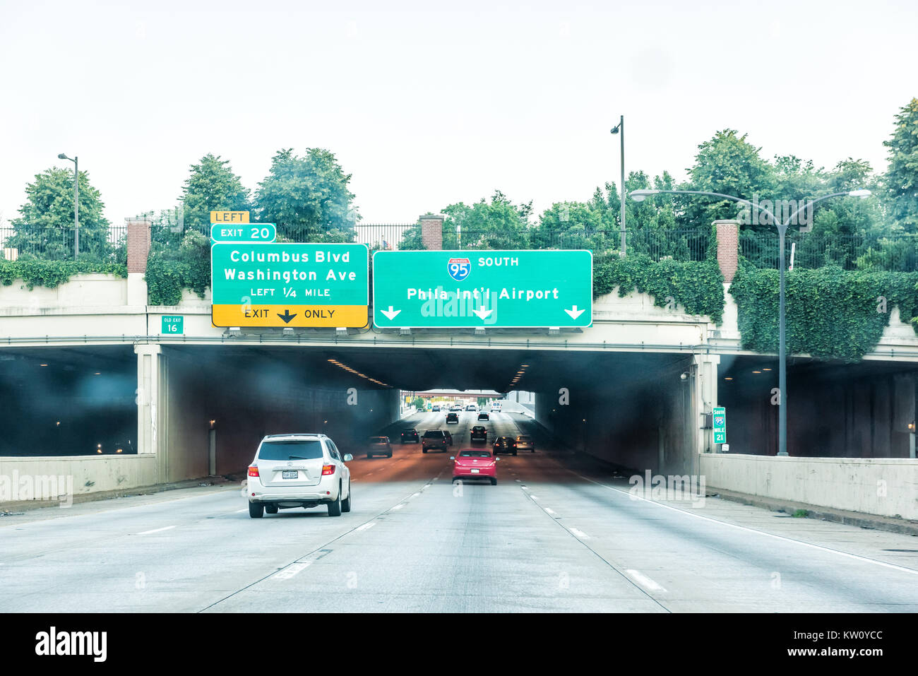 Philadelphia, USA - June 11, 2017: Road and street highway in ...