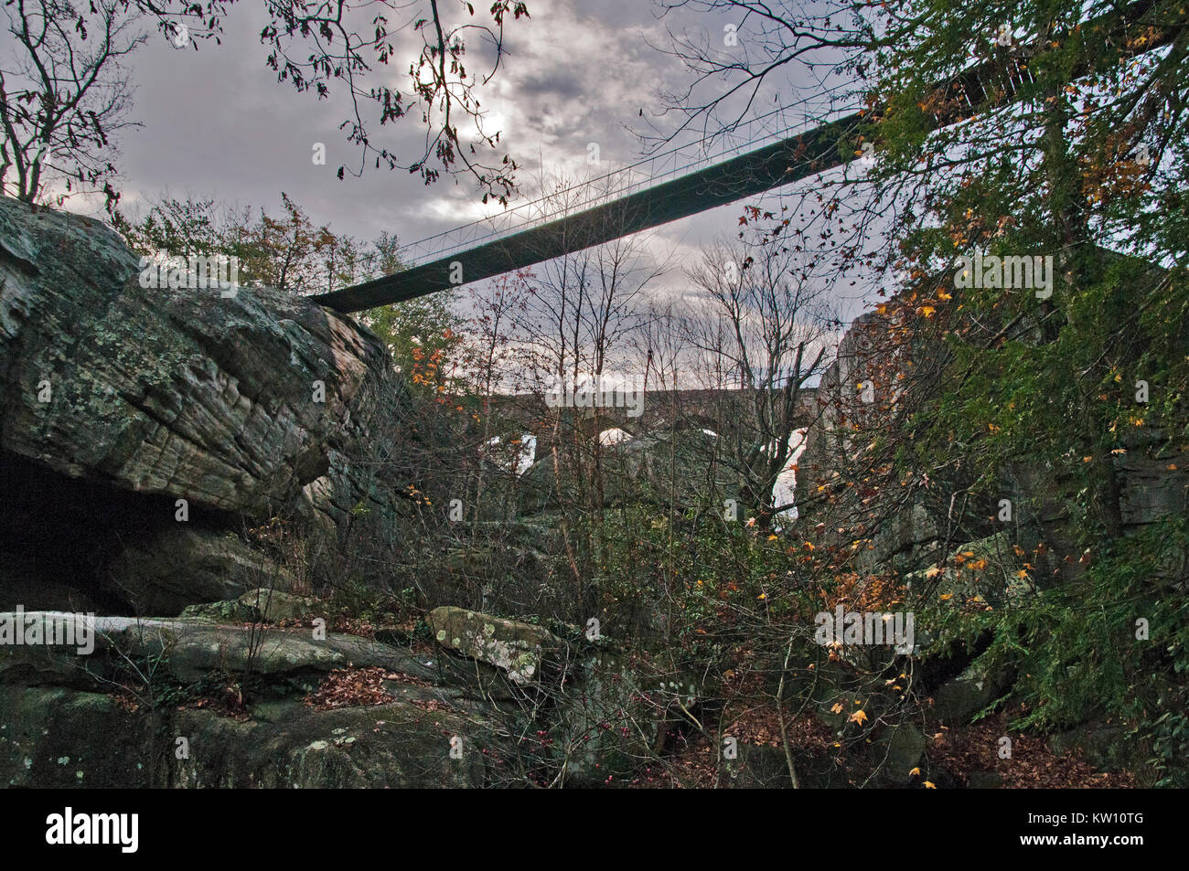 Hanging bridge, Rock City, Lookout Mountain, Georgia, USA Stock Photo ...