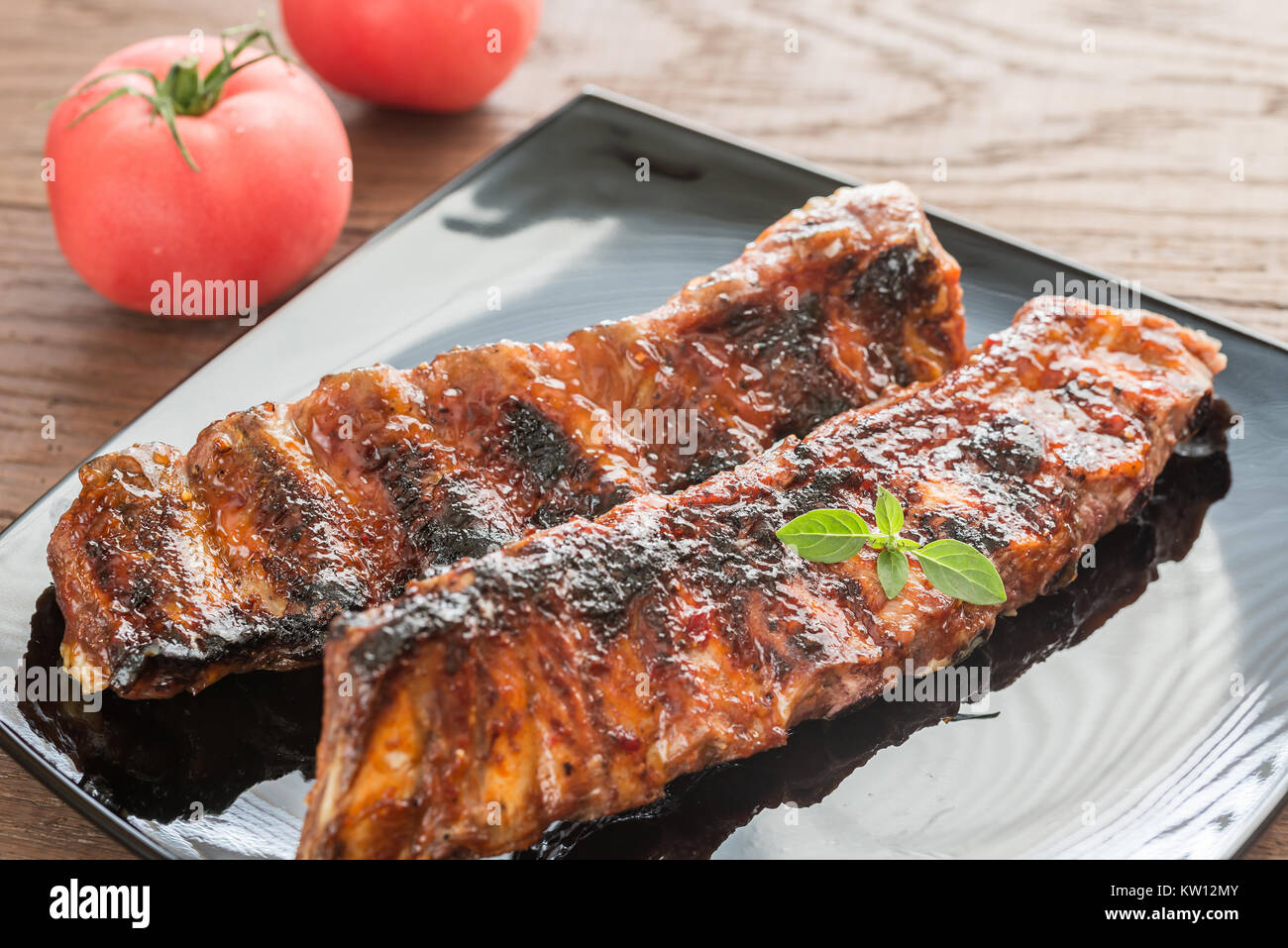 Grilled pork ribs Stock Photo - Alamy